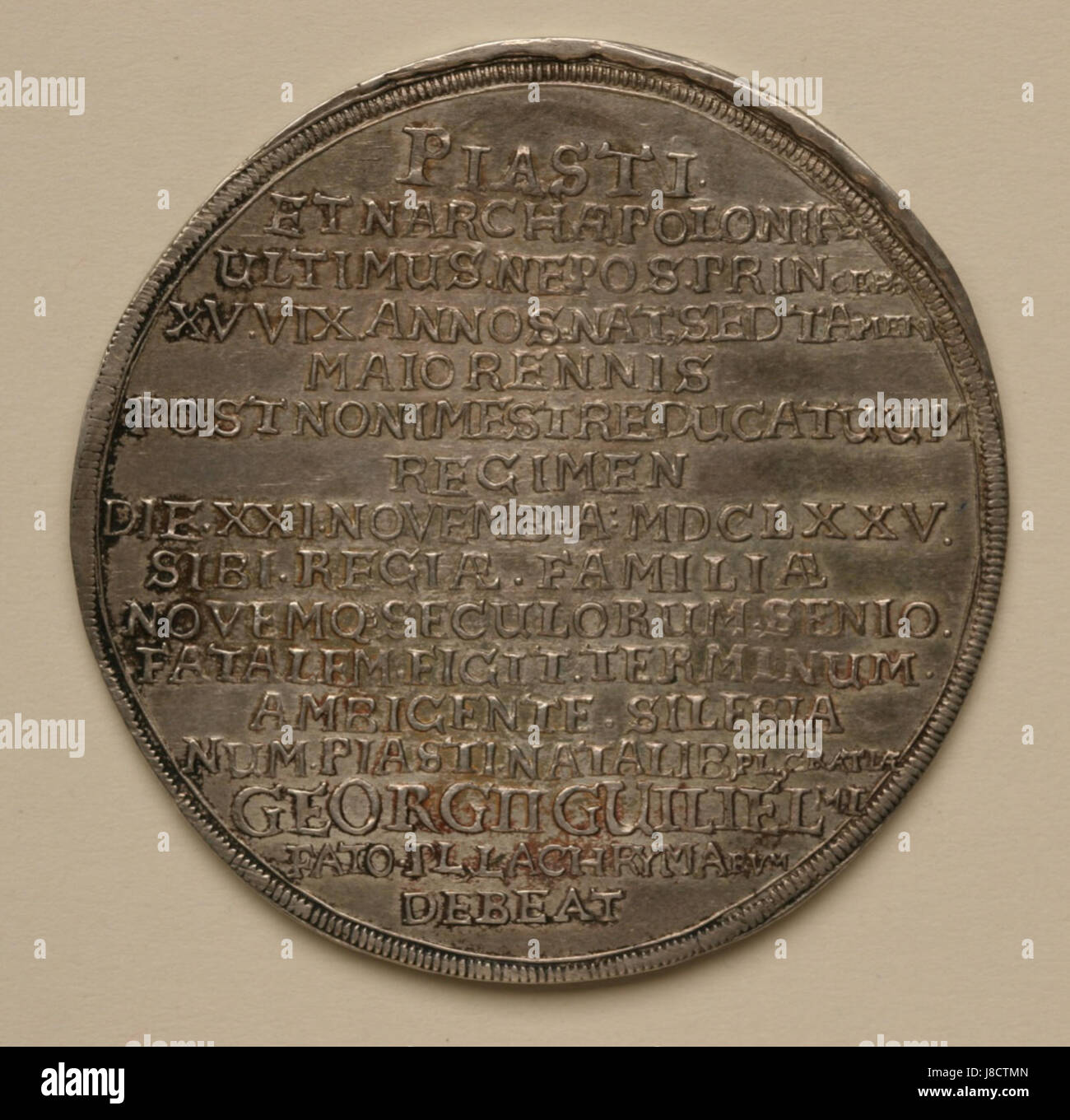 Georg Wilhelm of Liegnitz Brieg medal 1675 rev Stock Photo - Alamy