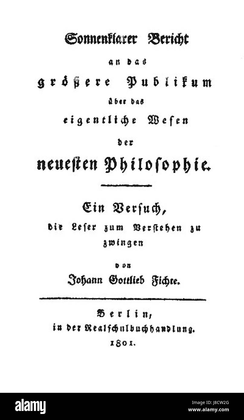 Gottlieb fichte Black and White Stock Photos & Images - Alamy