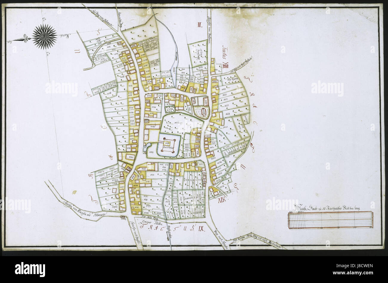 This historical map, created by Geosteter, illustrates the layout of ...