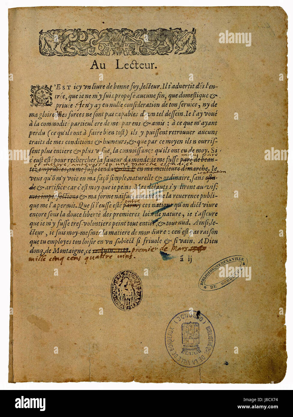 Essais Au lecteur Stock Photo - Alamy