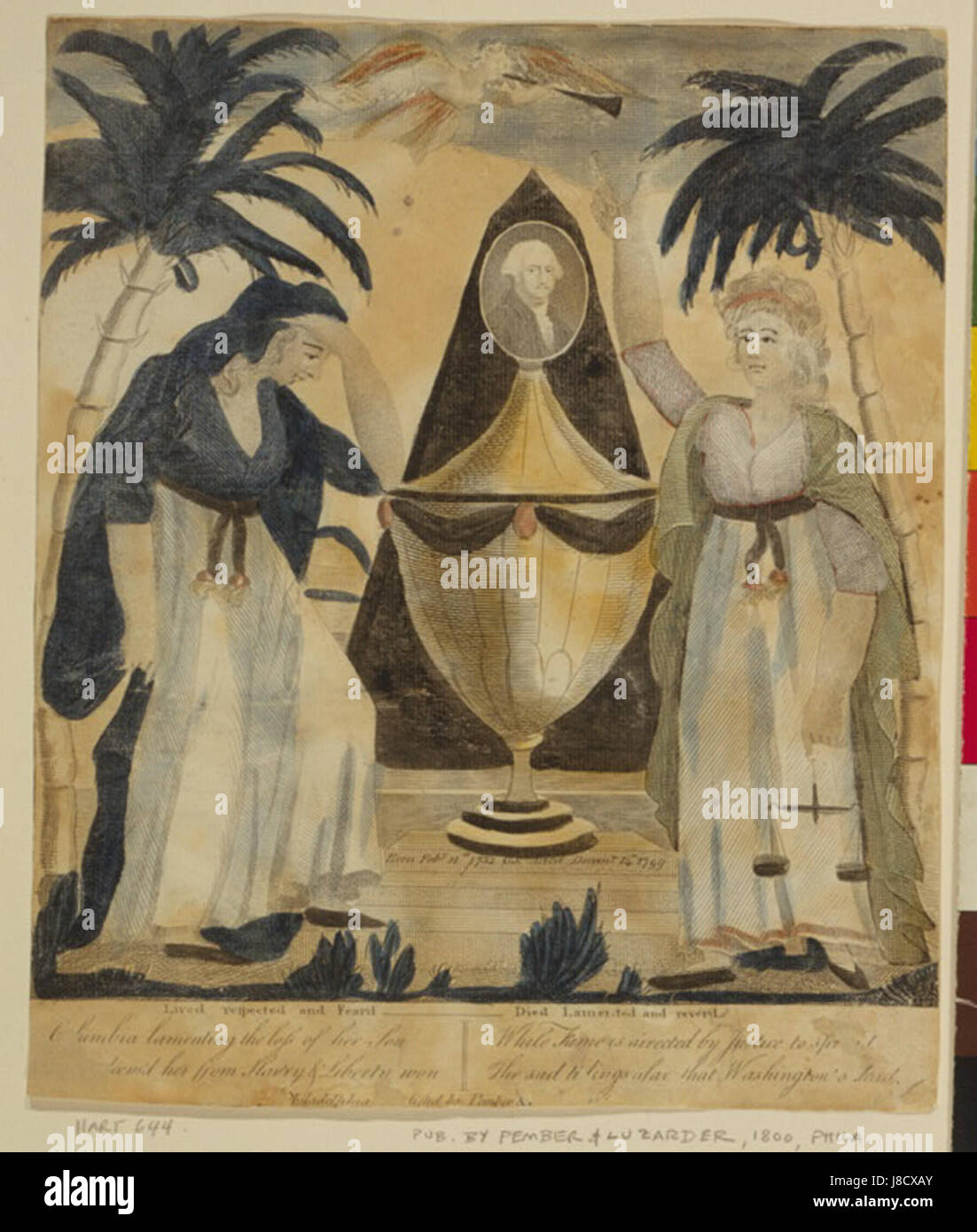 The mourning tableau of George Washington from 1800 commemorates the ...