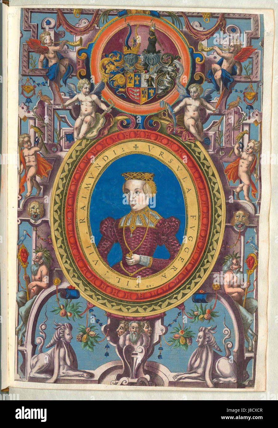 This manuscript contains illustrations of the Fugger family, a wealthy ...
