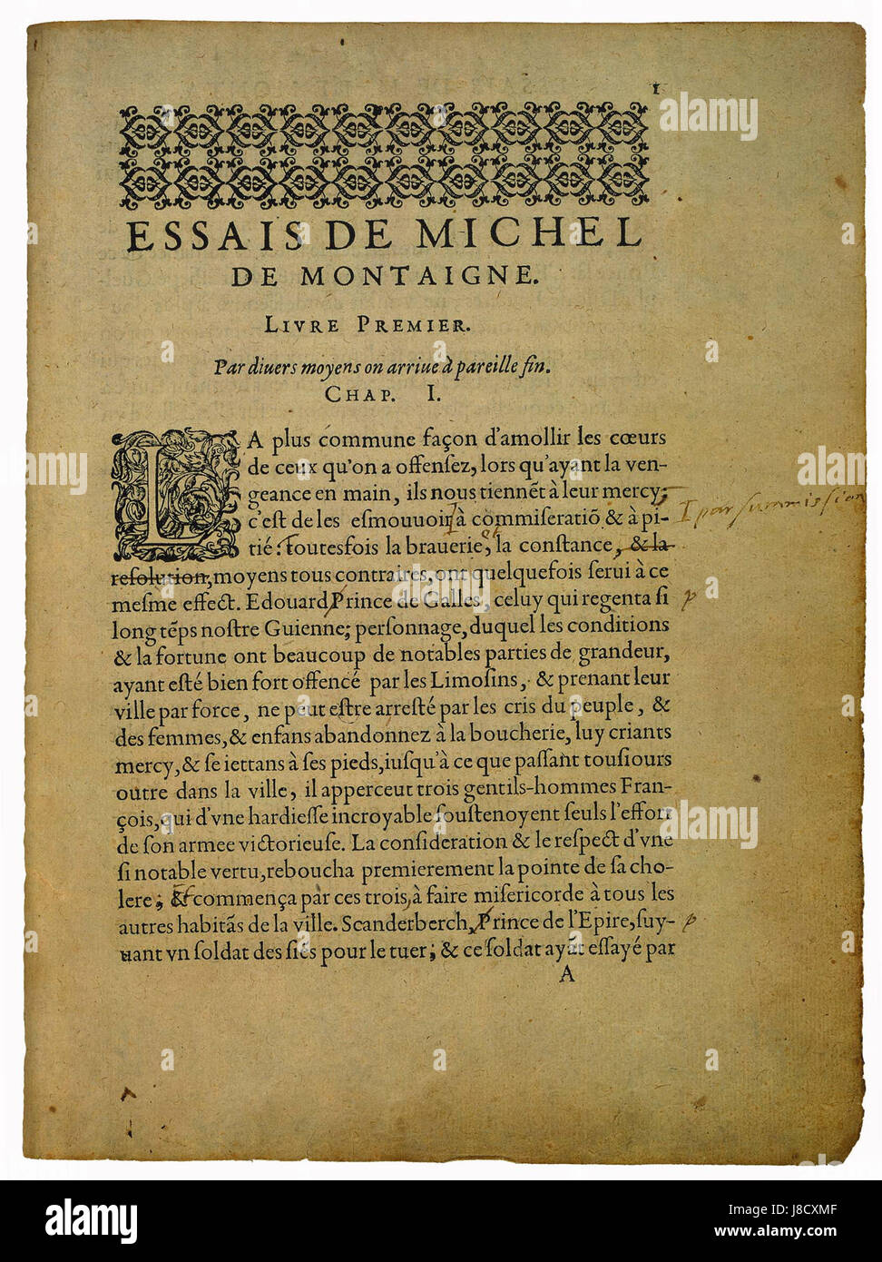 Essais Livre 1 0001 Stock Photo - Alamy