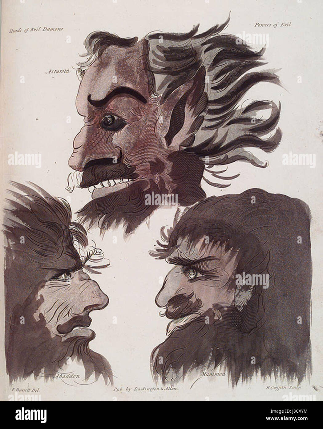 Heads of evil demons powers of evil francis barrett the magus Stock ...