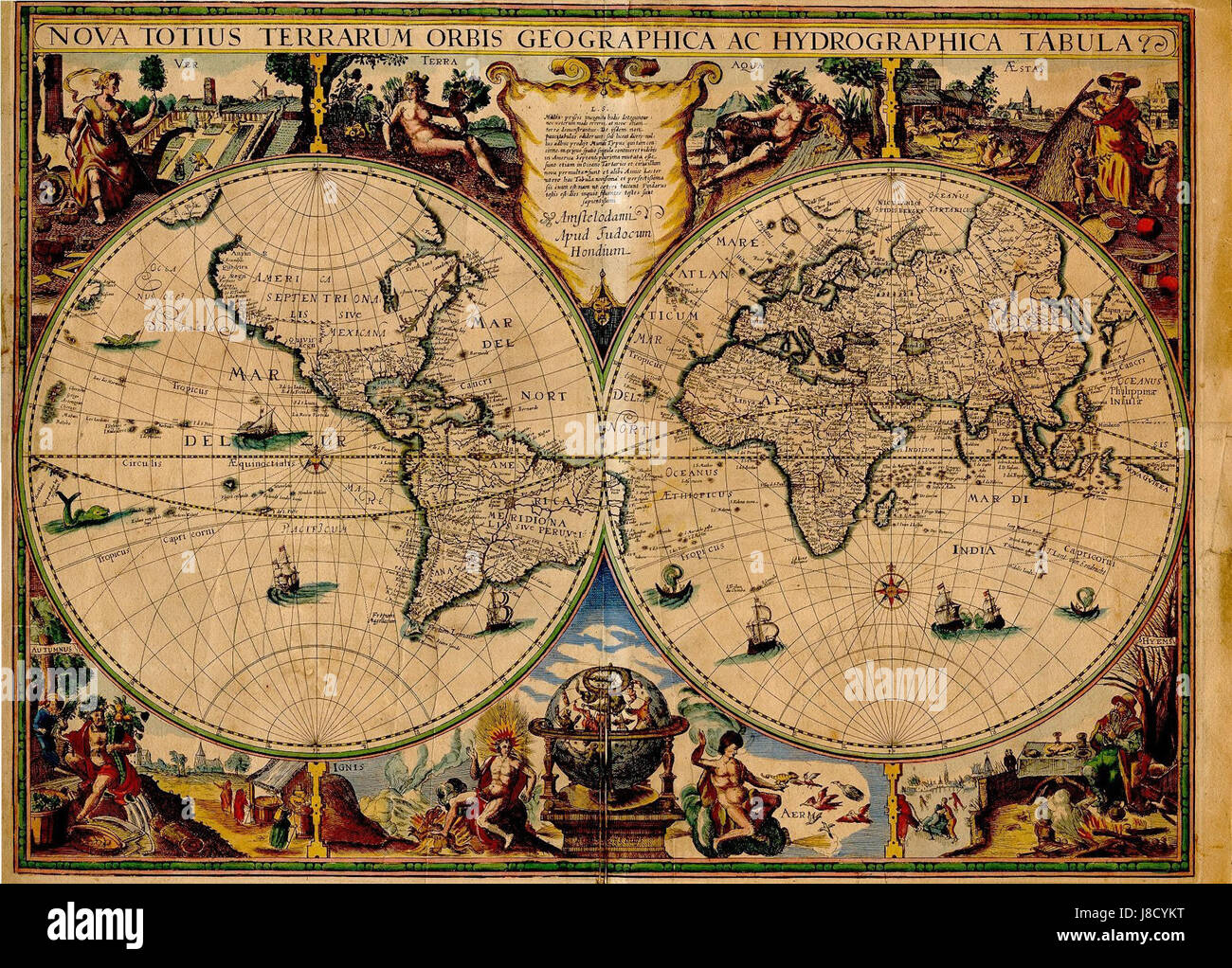 The Nova totius terrarum map by Hondius, published in 1625, provides a detailed depiction of the ...