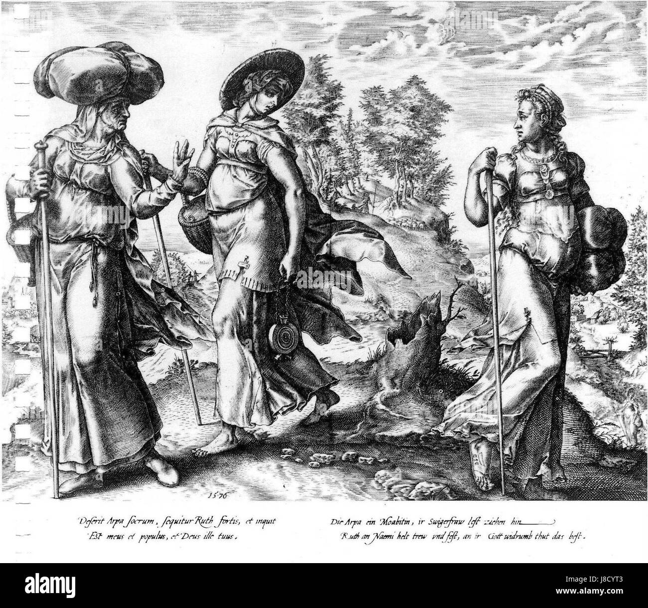 This work by Hendrick Goltzius depicts the biblical scene of Orpah ...