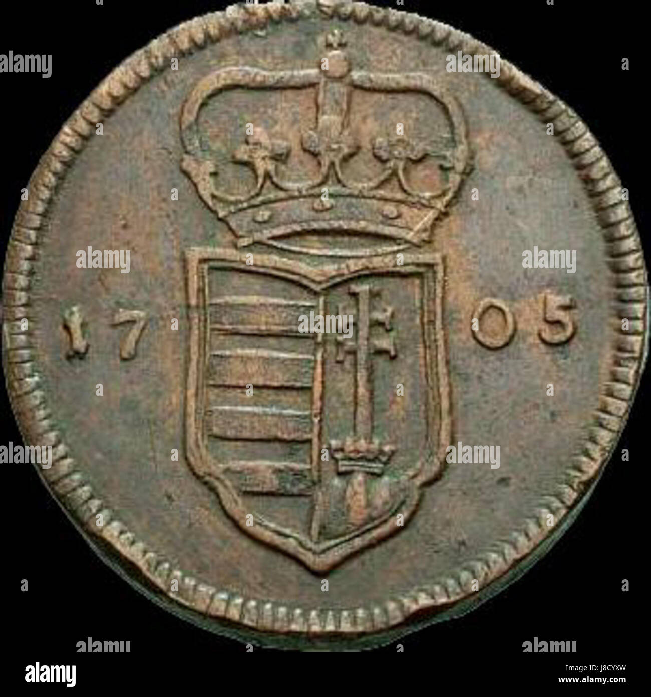 The 'Hun Rakoczi XX Poltura 1705' coin features an image of the Huszar ...