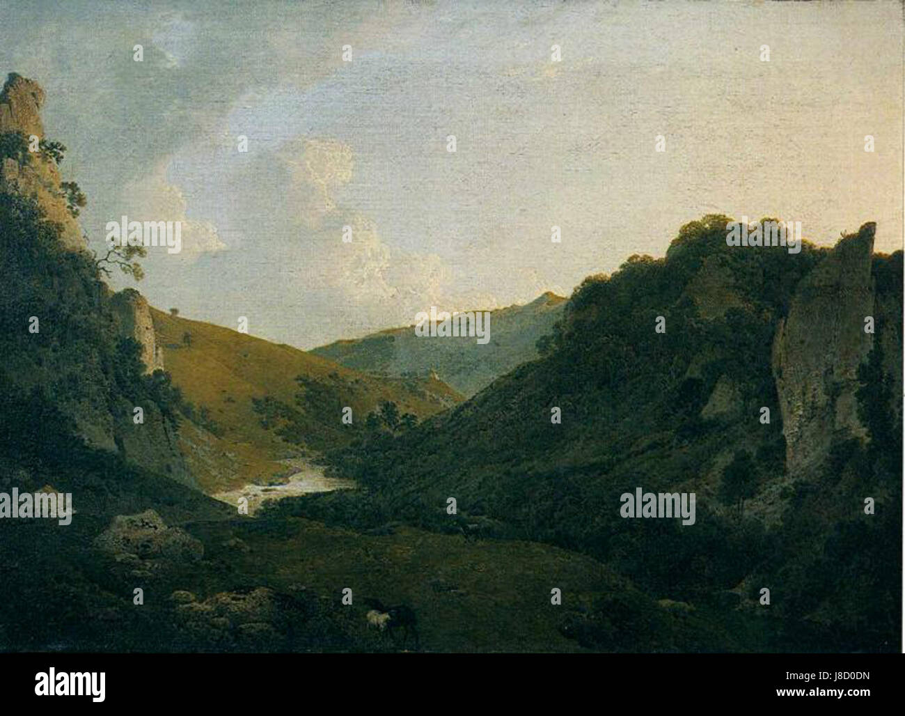 Joseph Wright of Derby. View in Dovedale. 1786 Stock Photo - Alamy