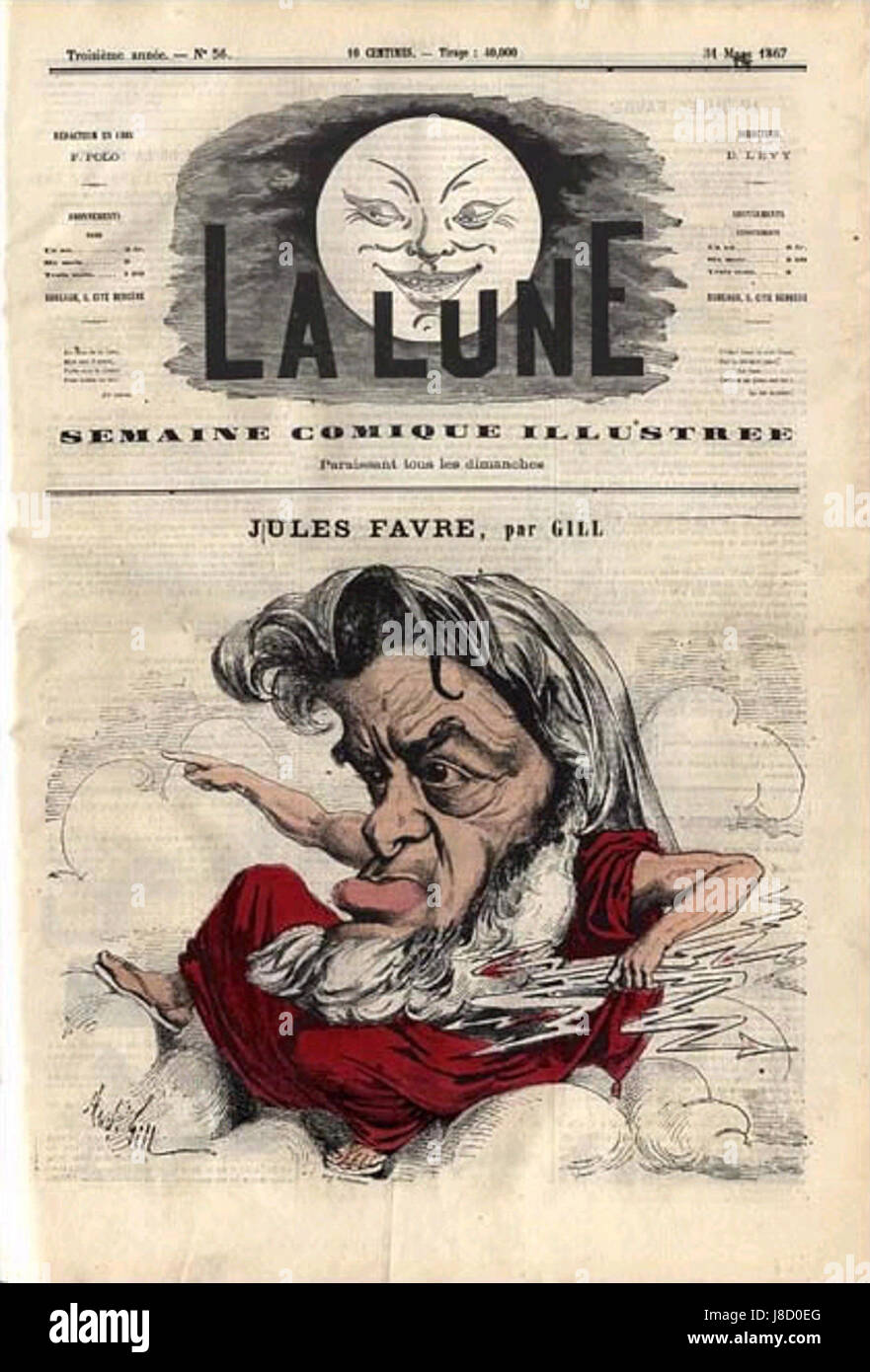 A caricature of French statesman and lawyer Jules Favre, created by ...