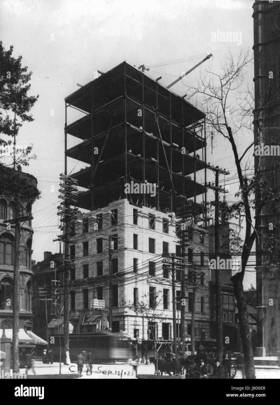 This photograph from 1912 shows the construction of an edifice in ...