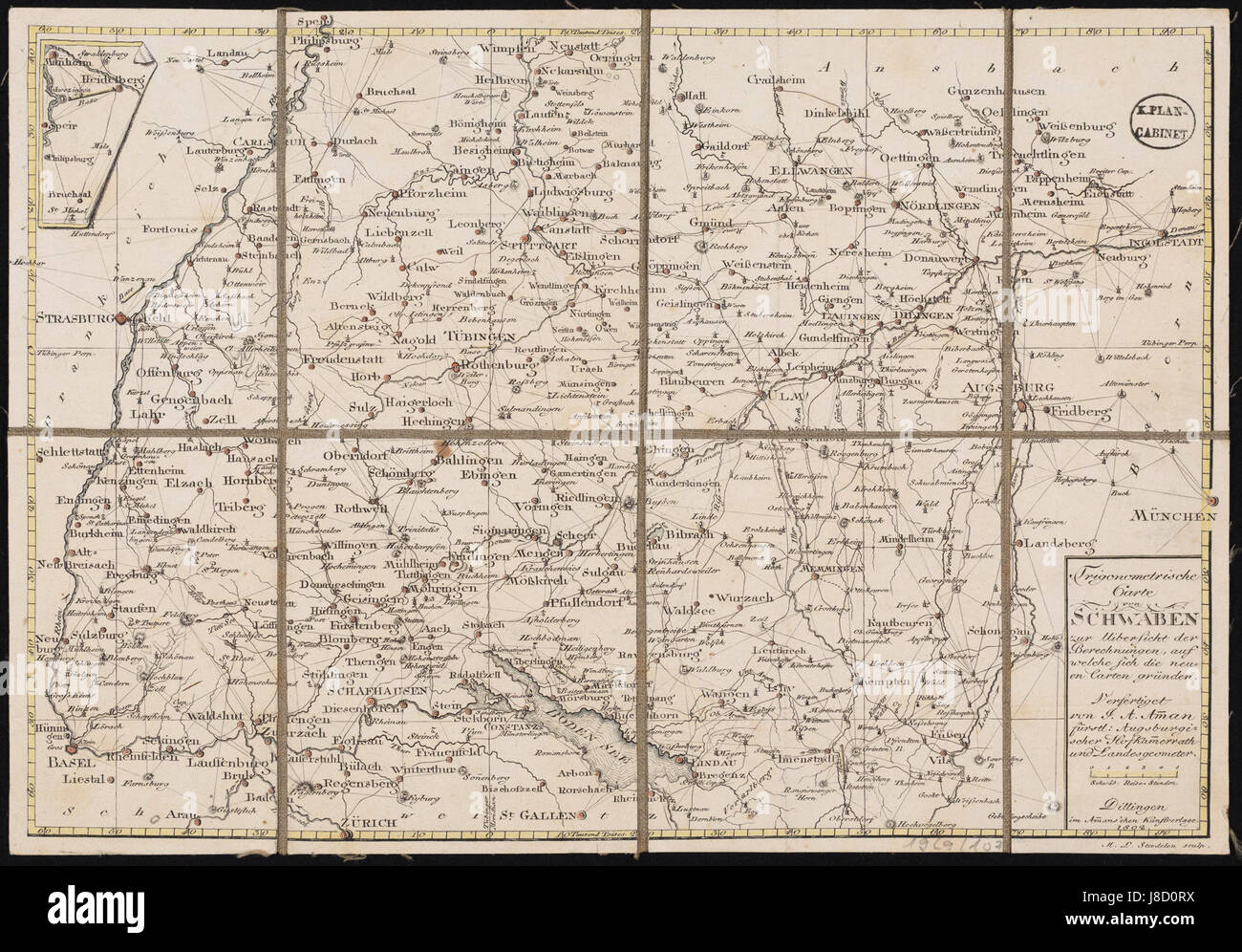 The 'Karte von Schwaben' from 1802 is a historical map of the Swabia ...