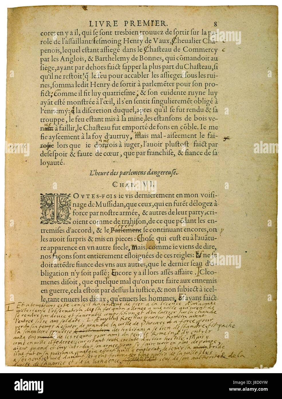 Essais Livre 1 0008 Stock Photo - Alamy