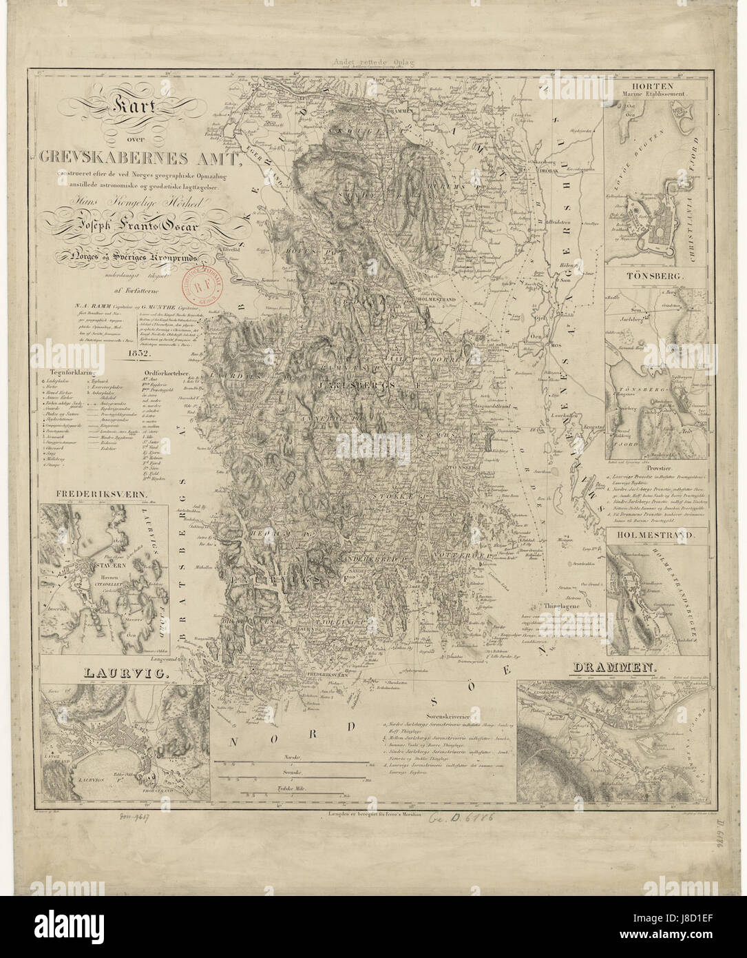 'Kart over Grevskabernes Amt' is a historical map from 1860 depicting ...