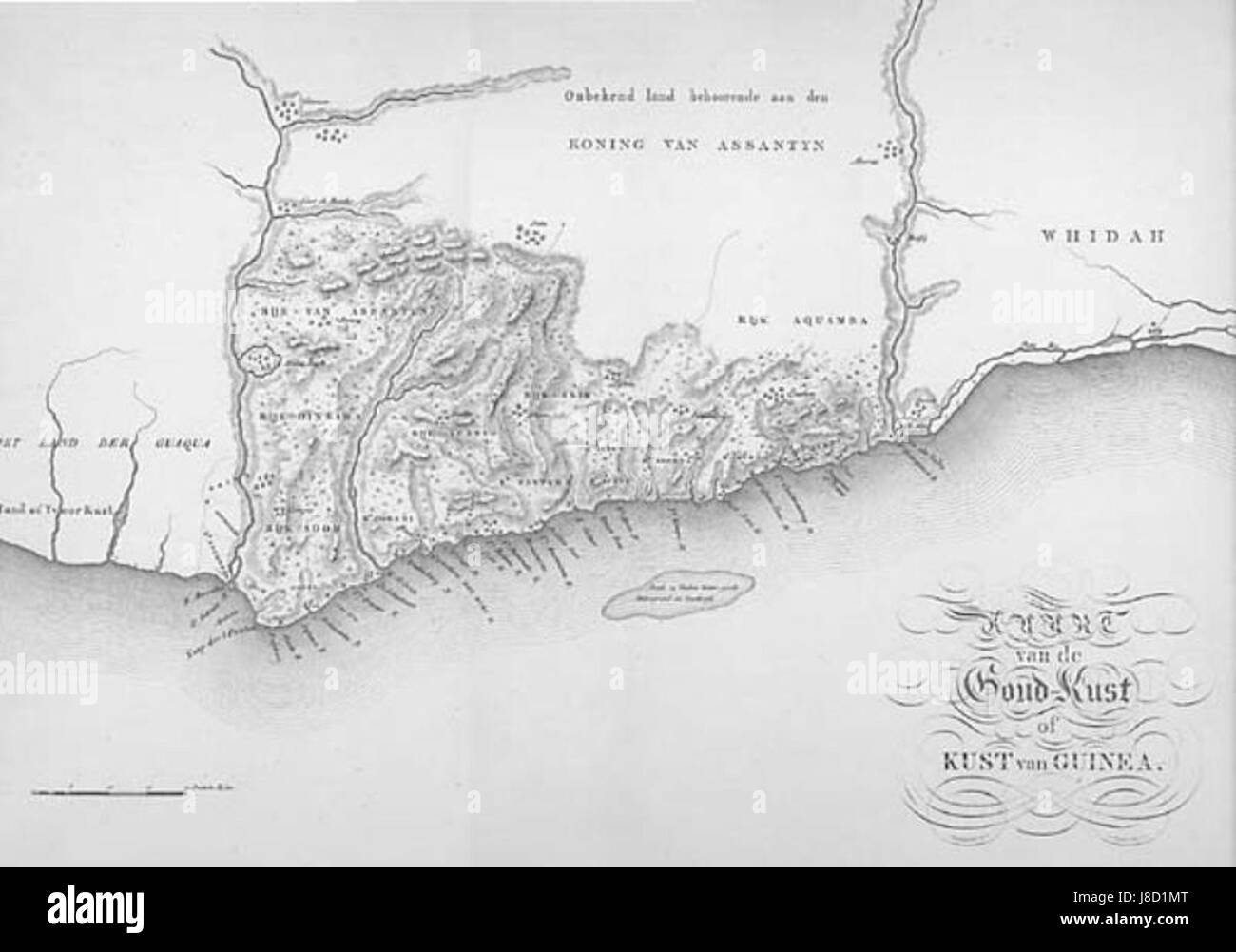 Kaart Goudkust refers to an old map of the Gold Coast, now Ghana. It ...