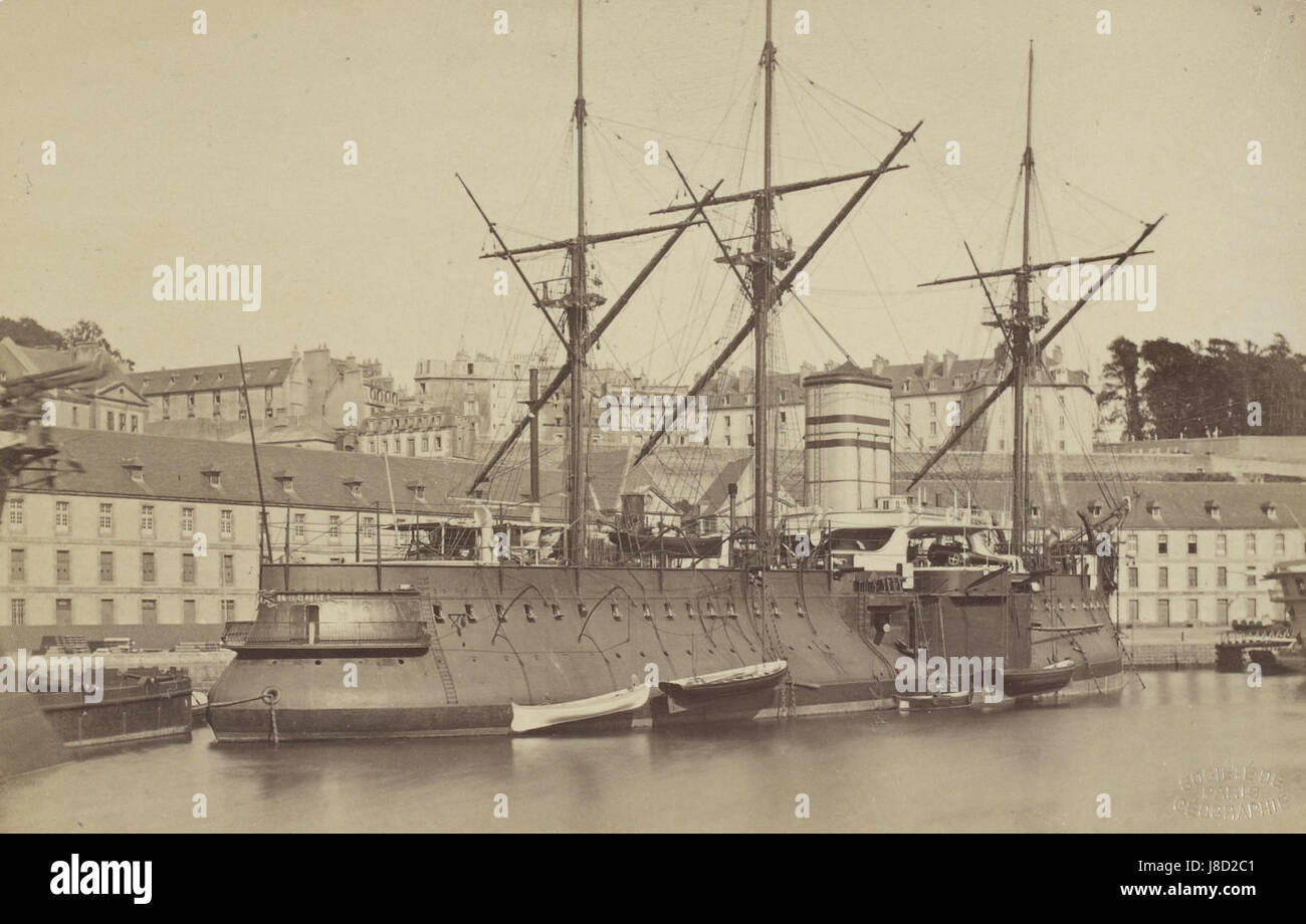 This 1882 painting by James Jackson, 'Le Redoutable au port de Brest ...