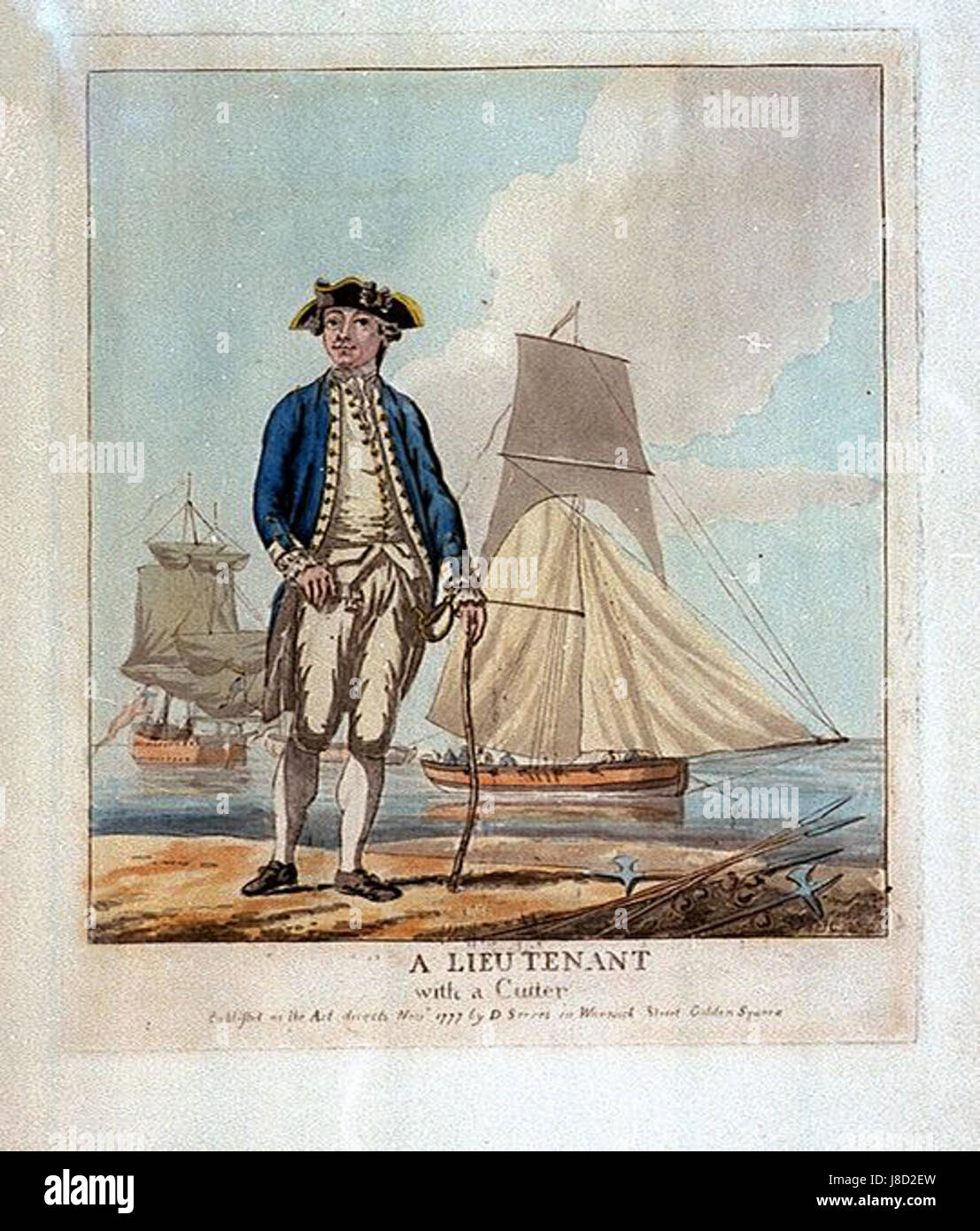 Lieutenant with Cutter 1777 Stock Photo - Alamy