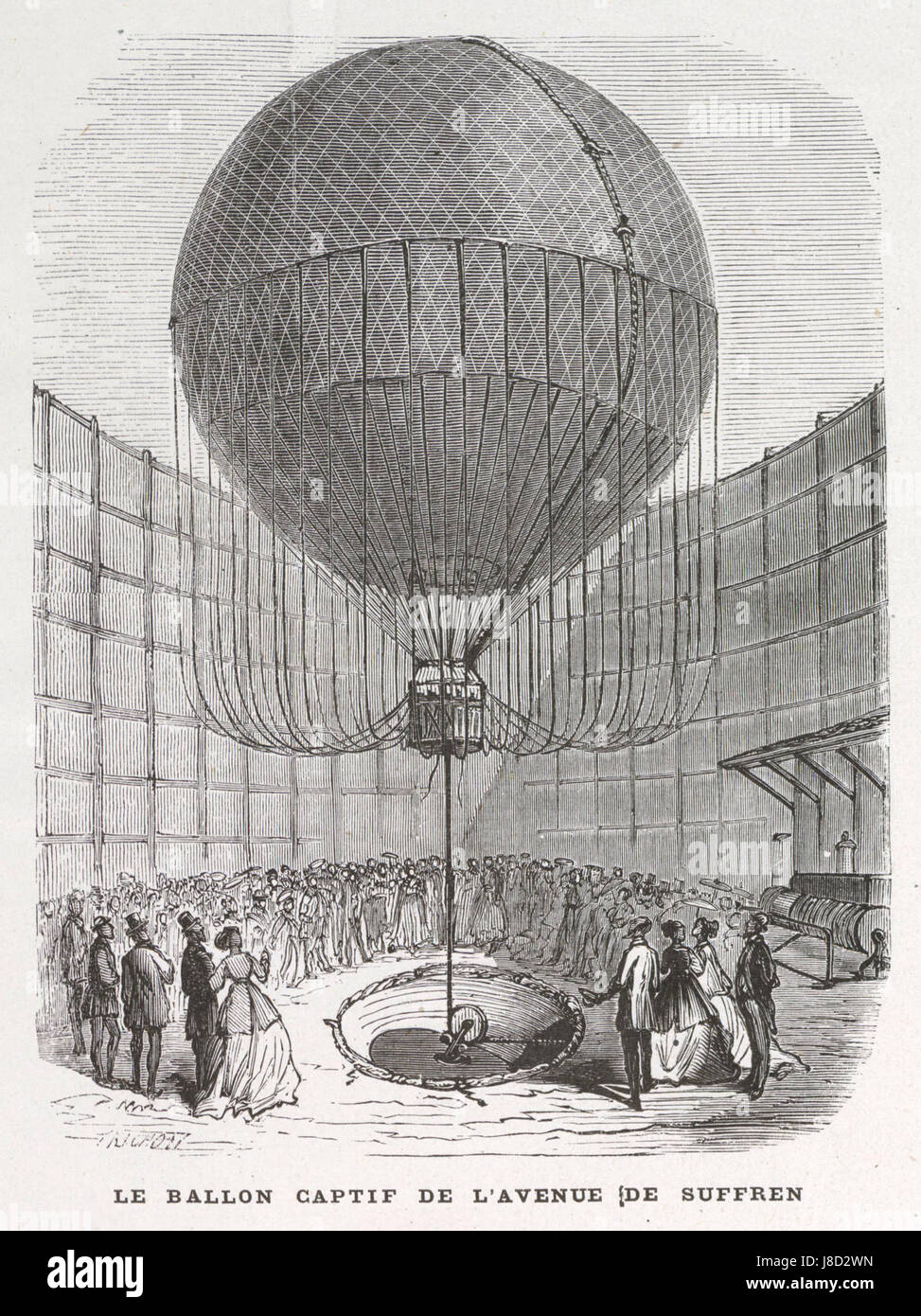'Le ballon captif de l'avenue de Suffren' is a historical illustration ...