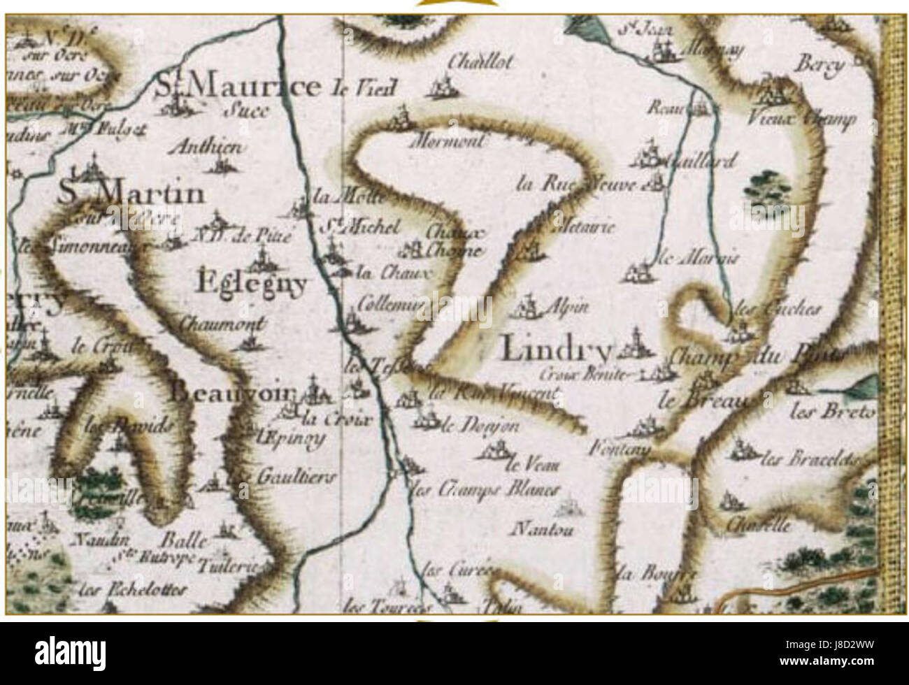 Lindry Carte de Cassini refers to a detailed map from the Cassini maps ...
