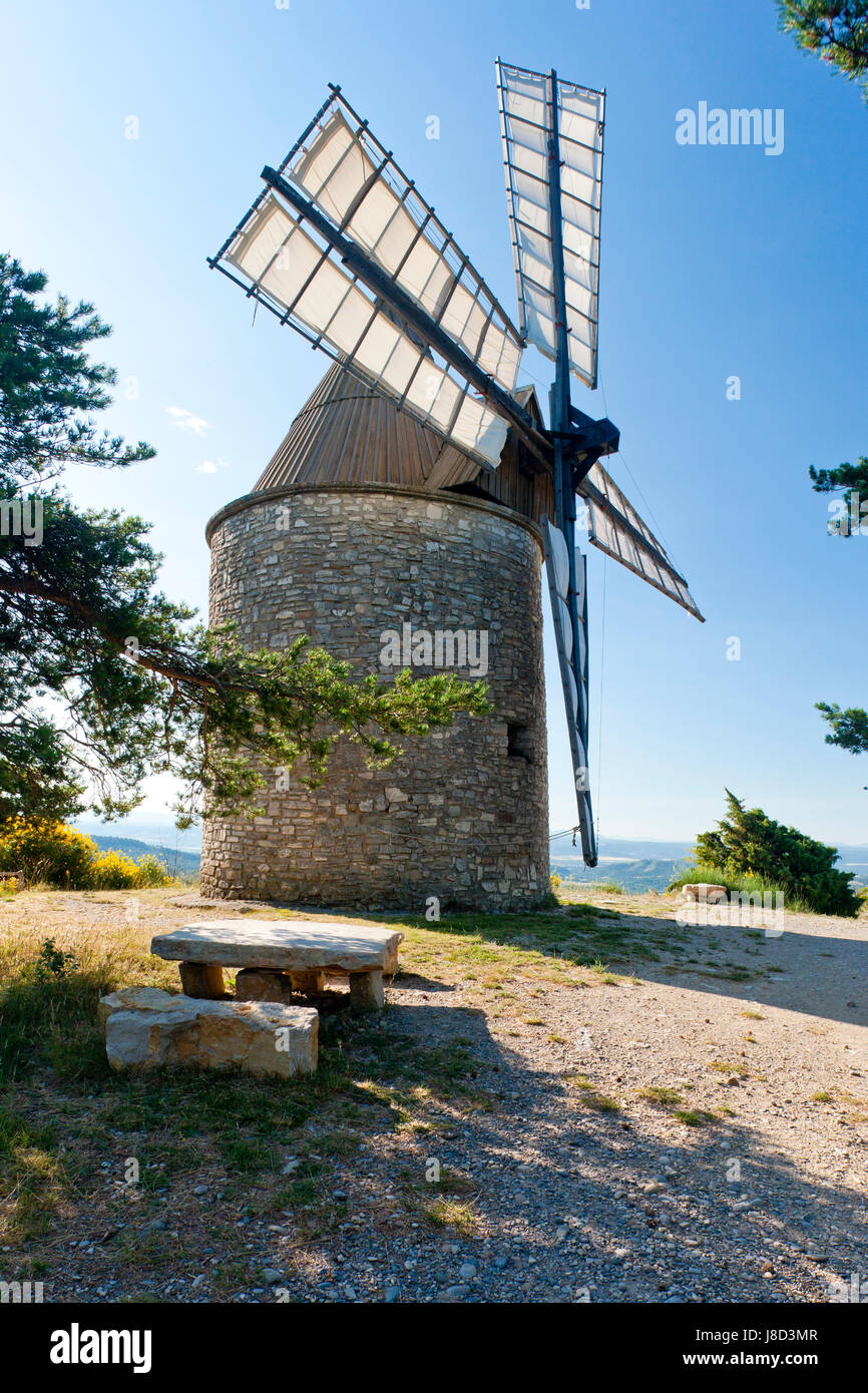 travel, europe, france, outside, windmill, style of construction ...