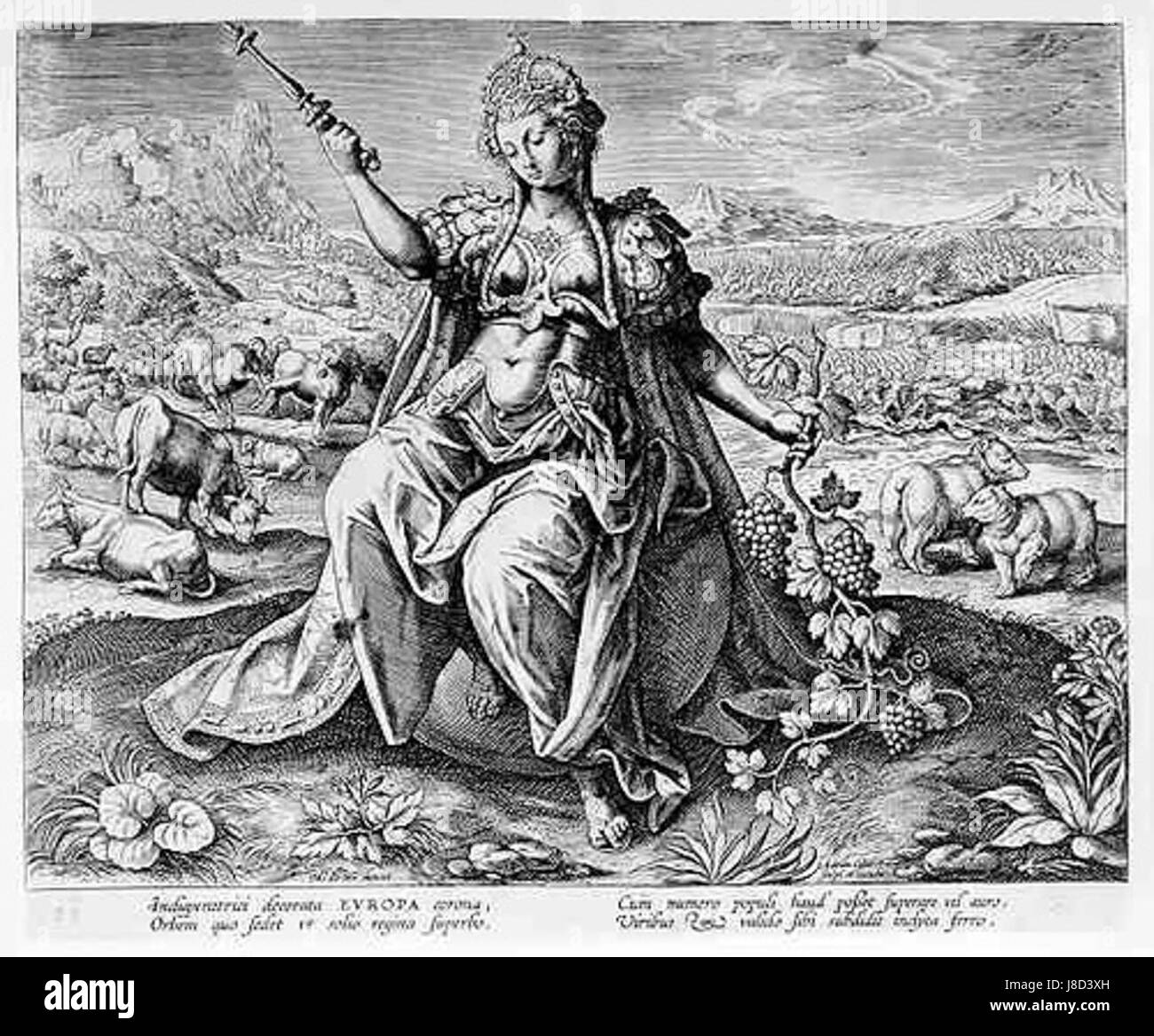 This work by Marten de Vos and Adriaen Collaert, titled 'Europa ...