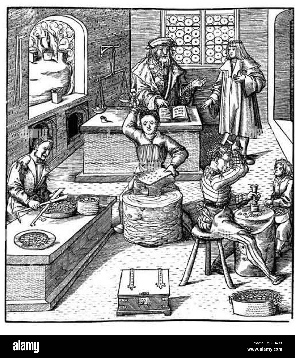 'Mittelalterliche Werkstatt' refers to a medieval workshop, likely ...