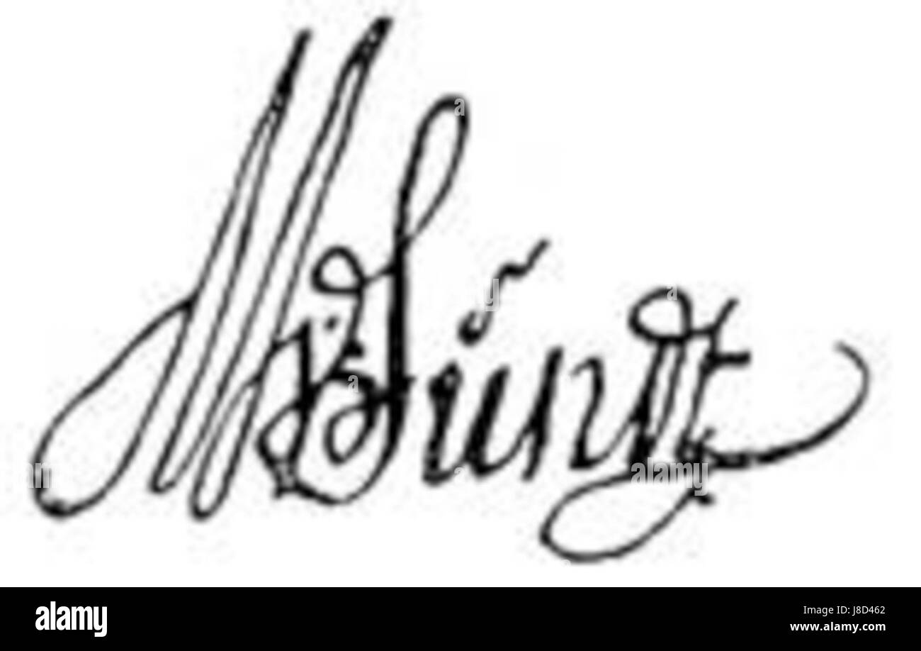 Michael von Sundt signature Stock Photo - Alamy