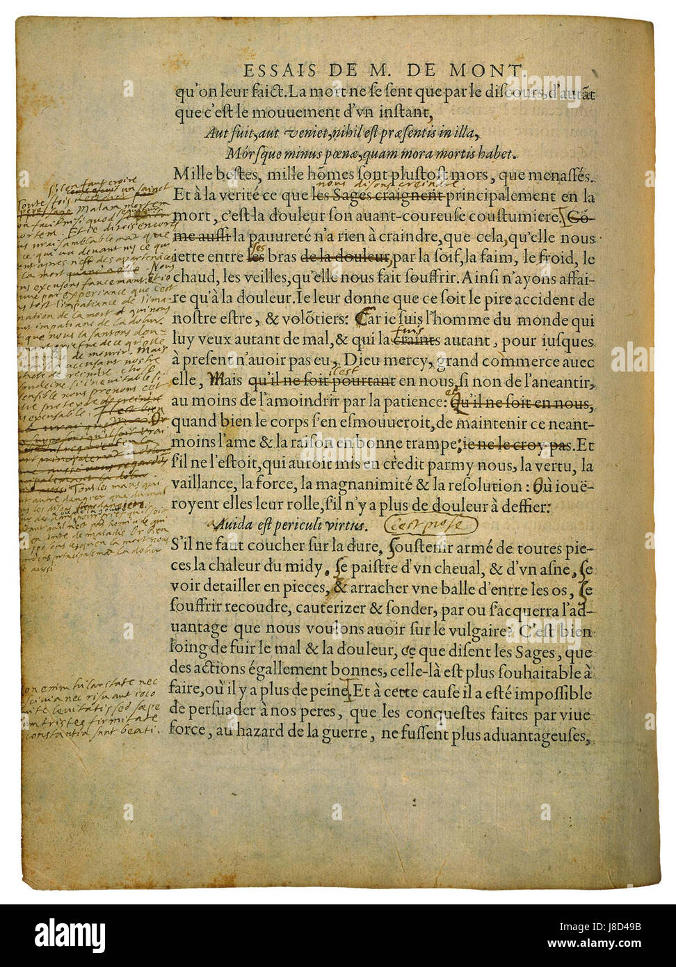 Essais Livre 1 0018v Stock Photo - Alamy