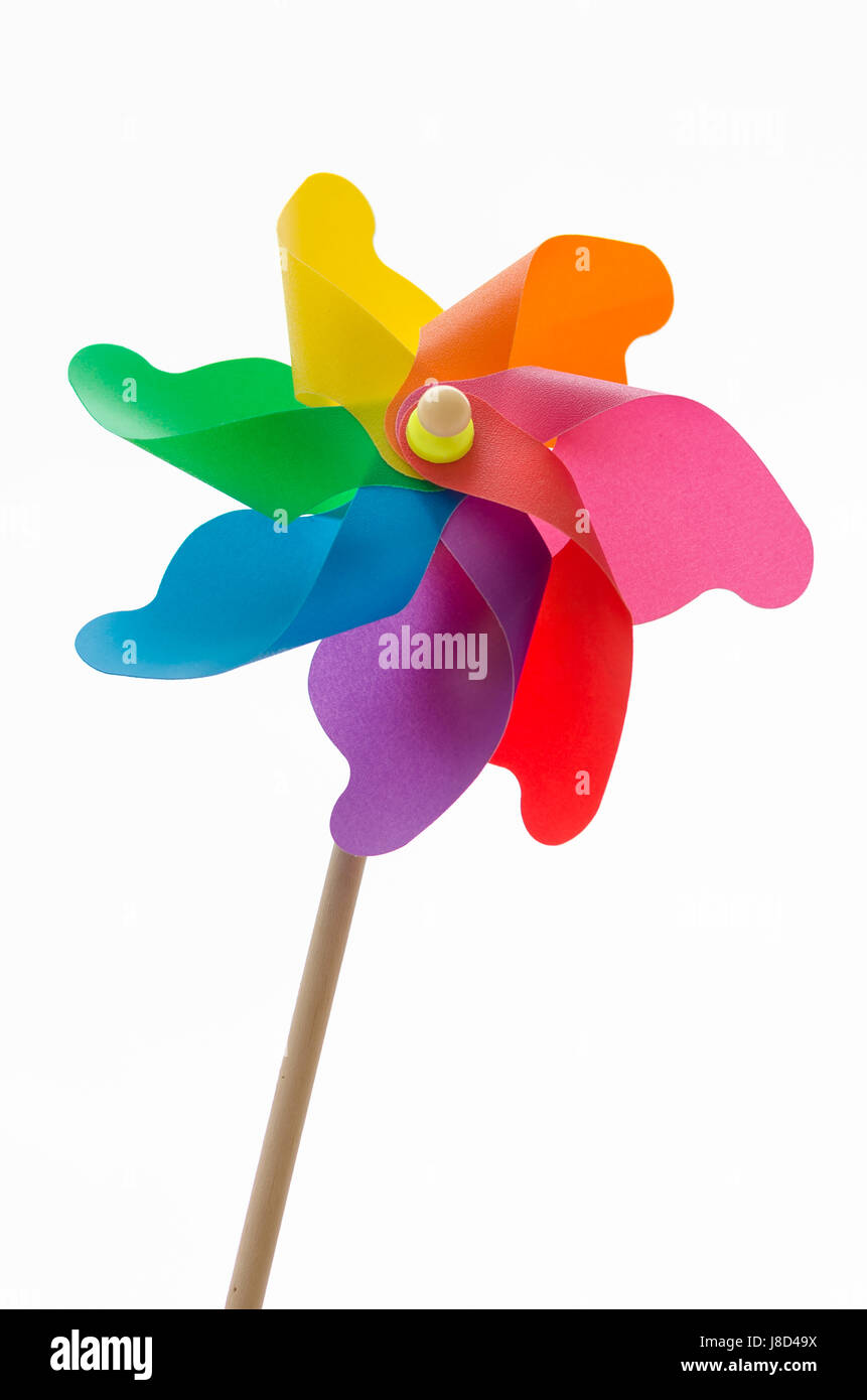 Colorful Pinwheel Isolated on White with a Clipping Path Stock Photo ...