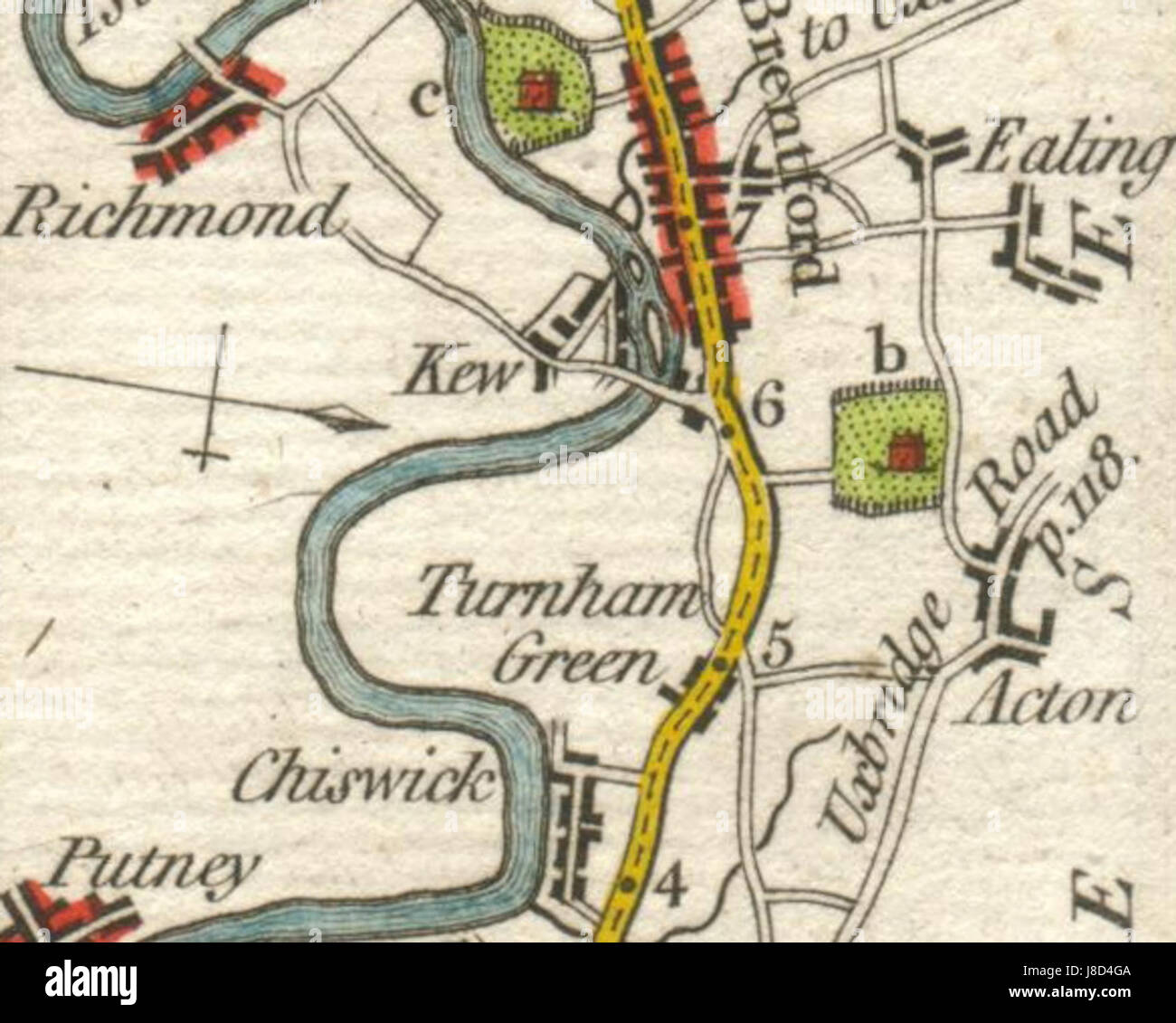 This 1785 map of Kew and Turnham Green provides a historical view of ...