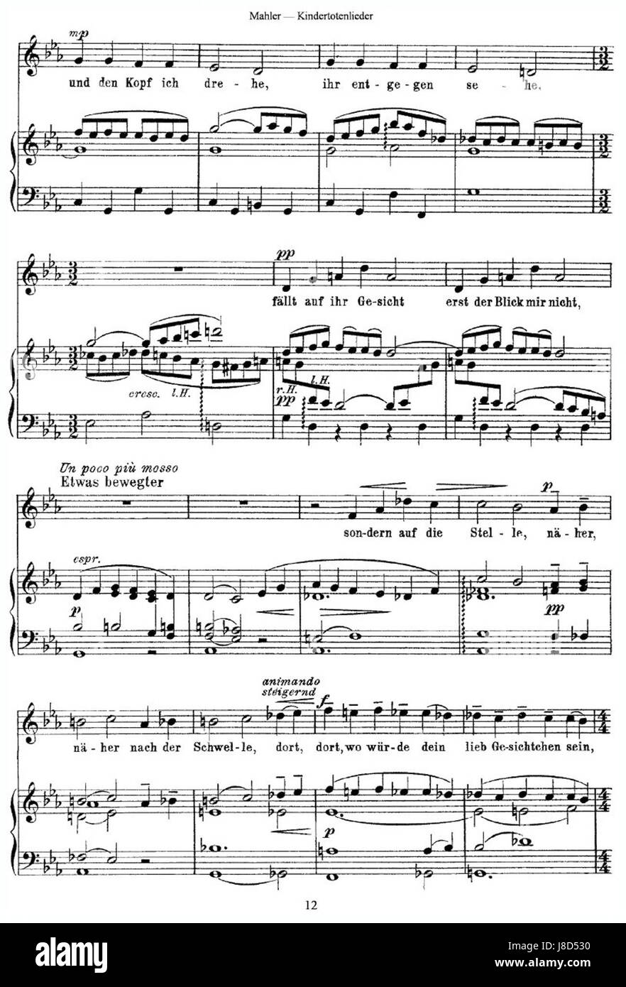 A song cycle by Gustav Mahler, Kindertotenlieder (Songs on the Death of ...