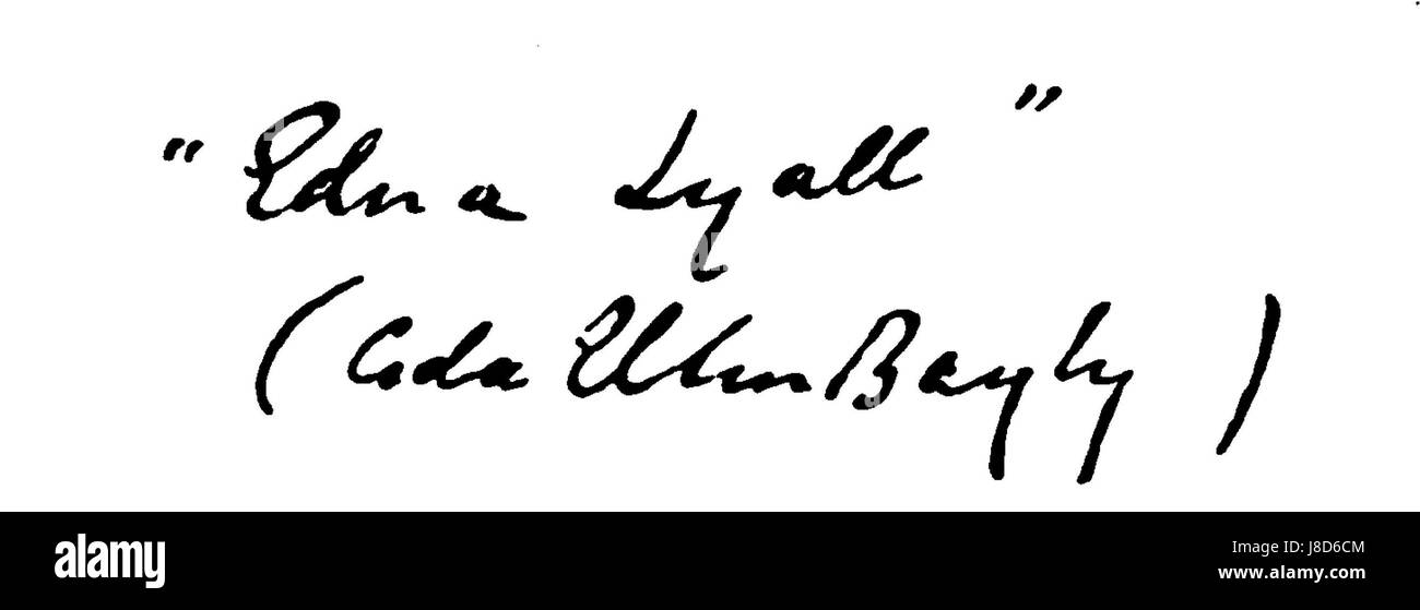 Edna Lyall signature Stock Photo - Alamy