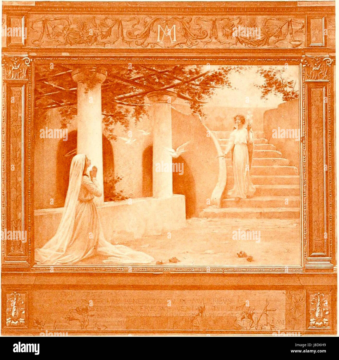 The image captures a portrait of Ave Maria by Dubufe, an artistic ...