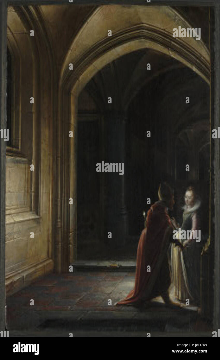 This painting or artwork depicts the biblical figures Esther and ...