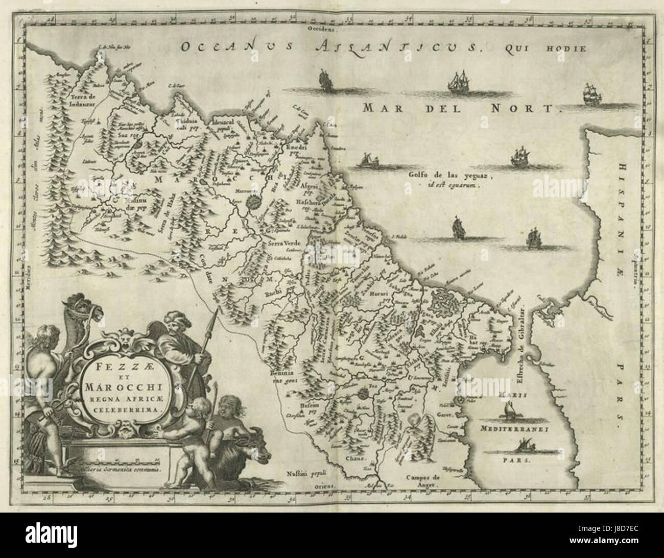 Fezzae et Marocchi Regna Africae Celeberrima map Stock Photo - Alamy