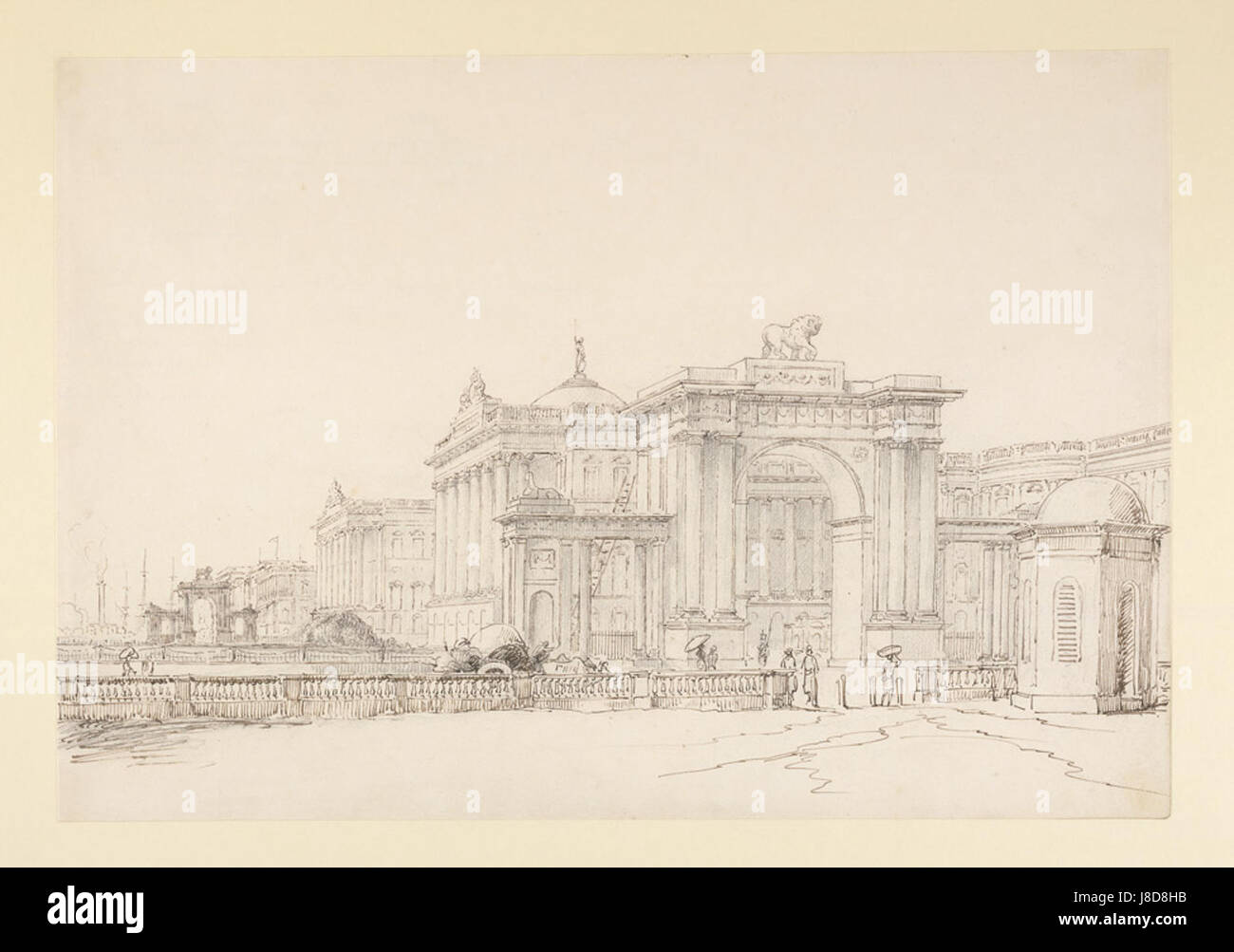 A painting of Government House in Calcutta by William Prinsep, showing ...