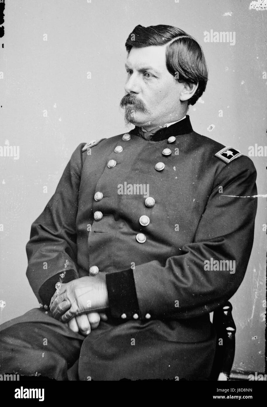 A photographic portrait or record of George B. McClellan, likely taken ...