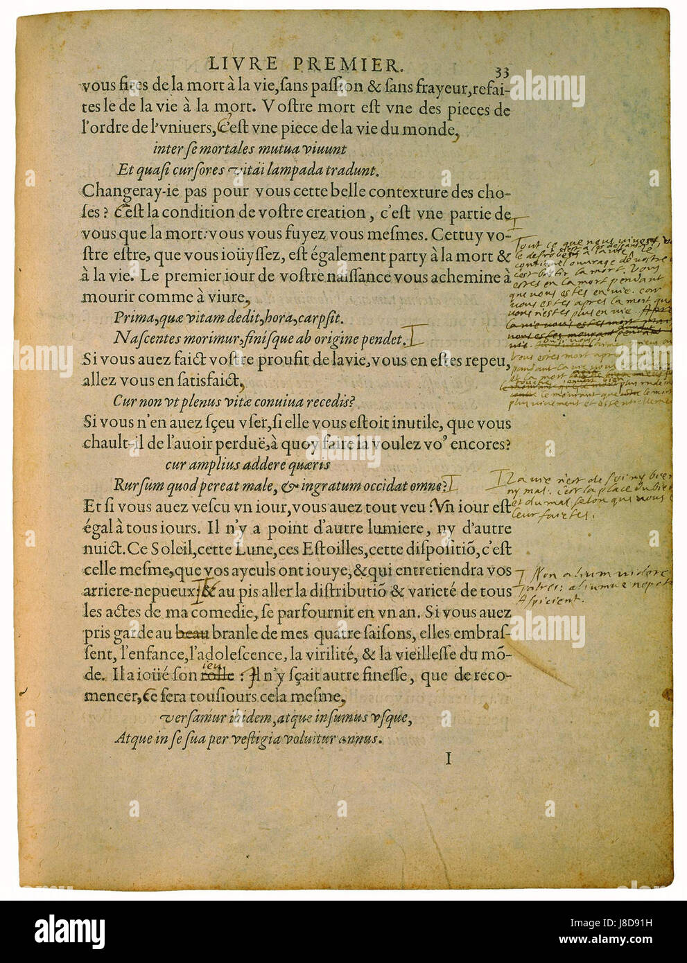 A French text from 'Essais Livre 1', a philosophical work by Michel de ...
