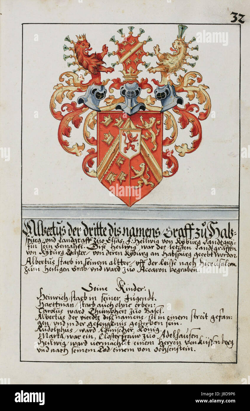 Habsburger Wappenbuch Fisch saa V4 1985 032r Stock Photo - Alamy