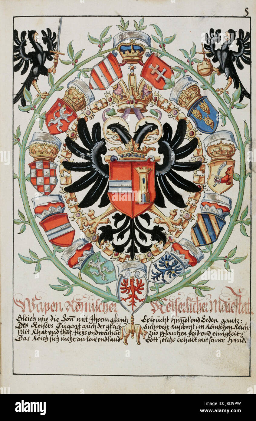 Habsburger Wappenbuch Fisch saa V4 1985 005r Stock Photo - Alamy