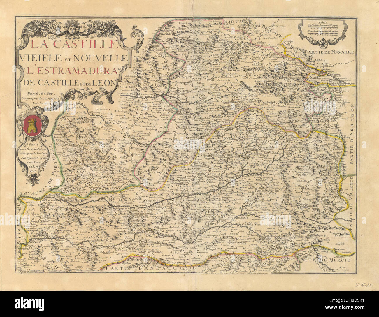 MAPA DE CASTILLA EN 1706 Stock Photo - Alamy