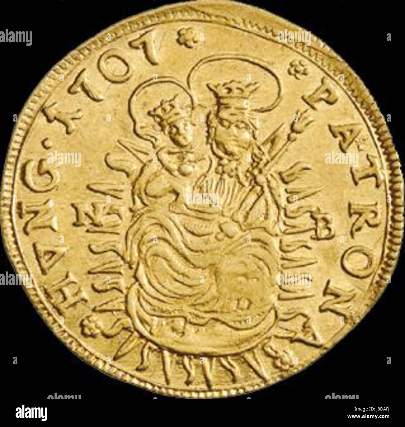 A coin from 1707, depicting Hun II Rakoczi Ferenc, a significant figure ...