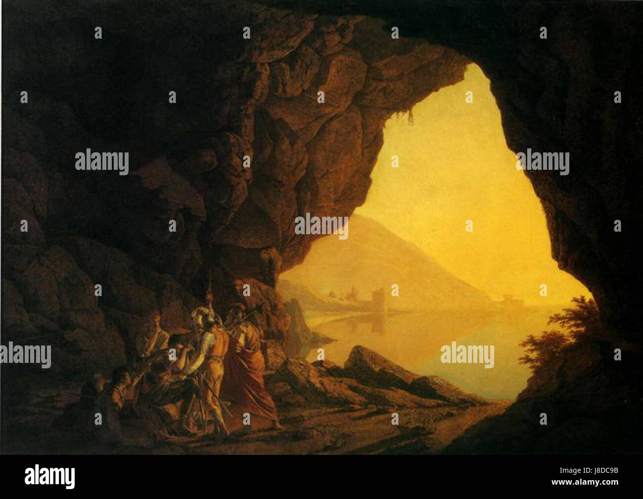 Joseph Wright of Derby. A Grotto with Banditti exhibited 1778 Stock ...
