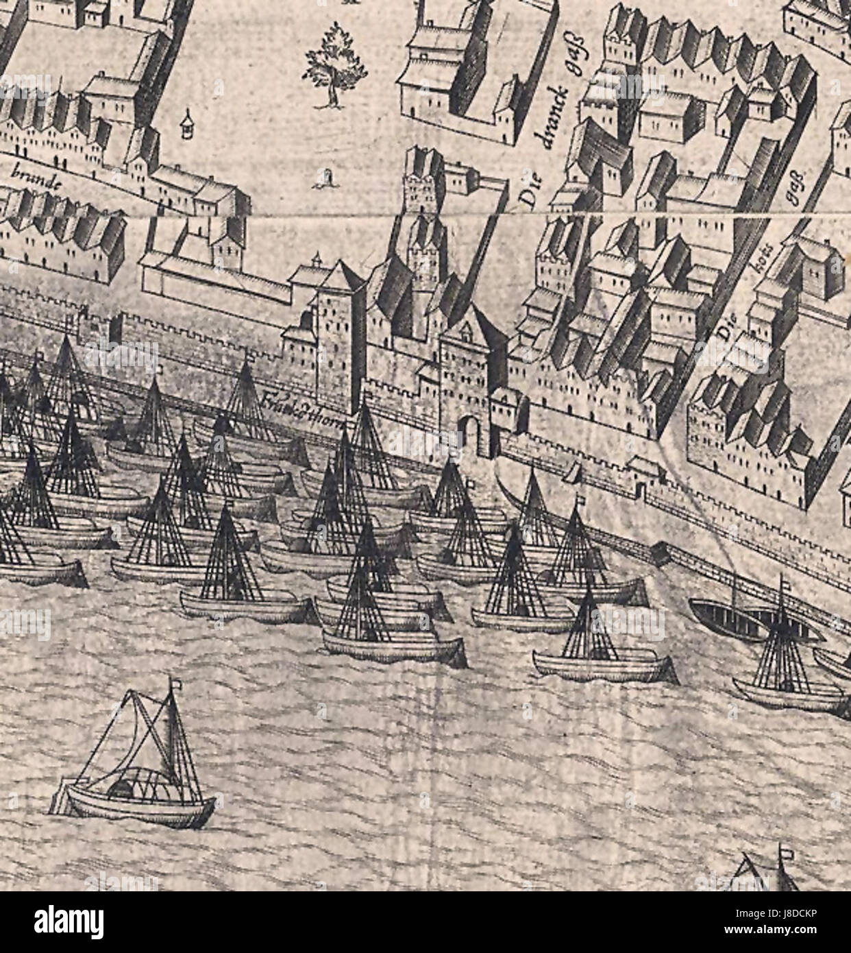 The Mercatorplan of 1571 is a map that depicts Frankenturm, a tower ...