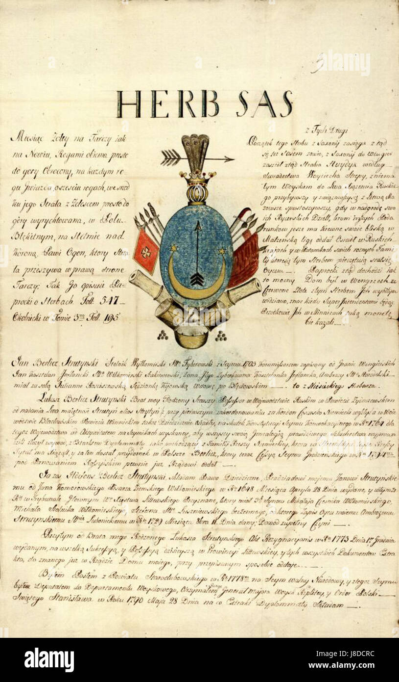 Herb Sas Berlicz Strutynski 1797 refers to a specific historical or ...
