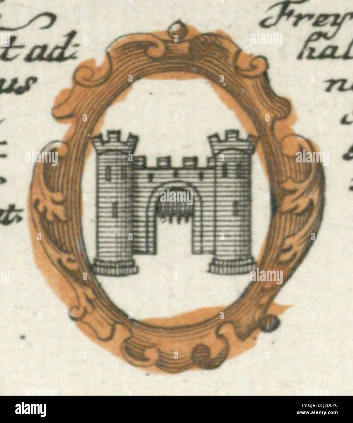 Leopold Ravensburg von Westen c1730 koloriert Wappen Stock Photo - Alamy