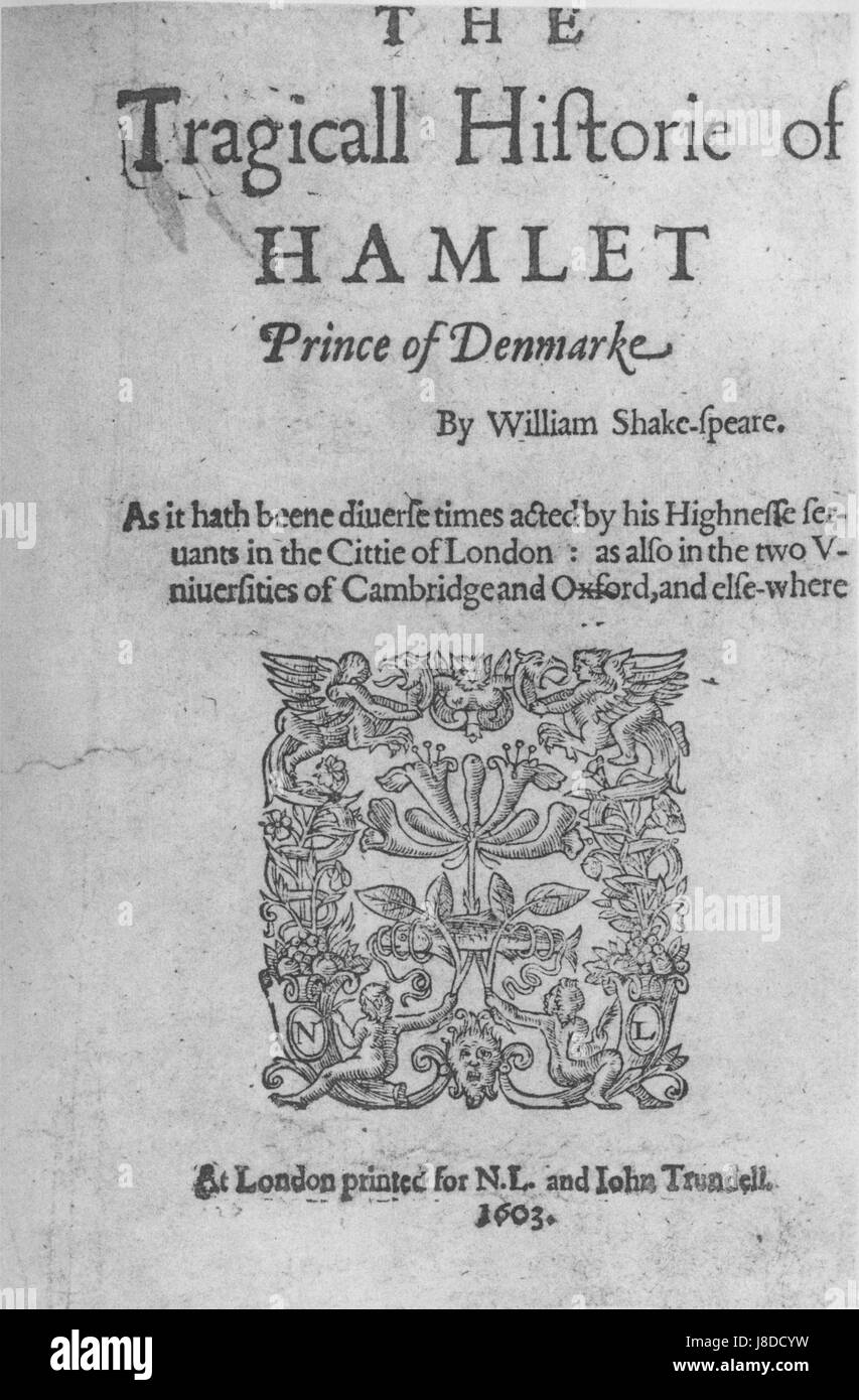 The frontispiece of the first quarto edition of Shakespeareâ€™s 'Hamlet ...