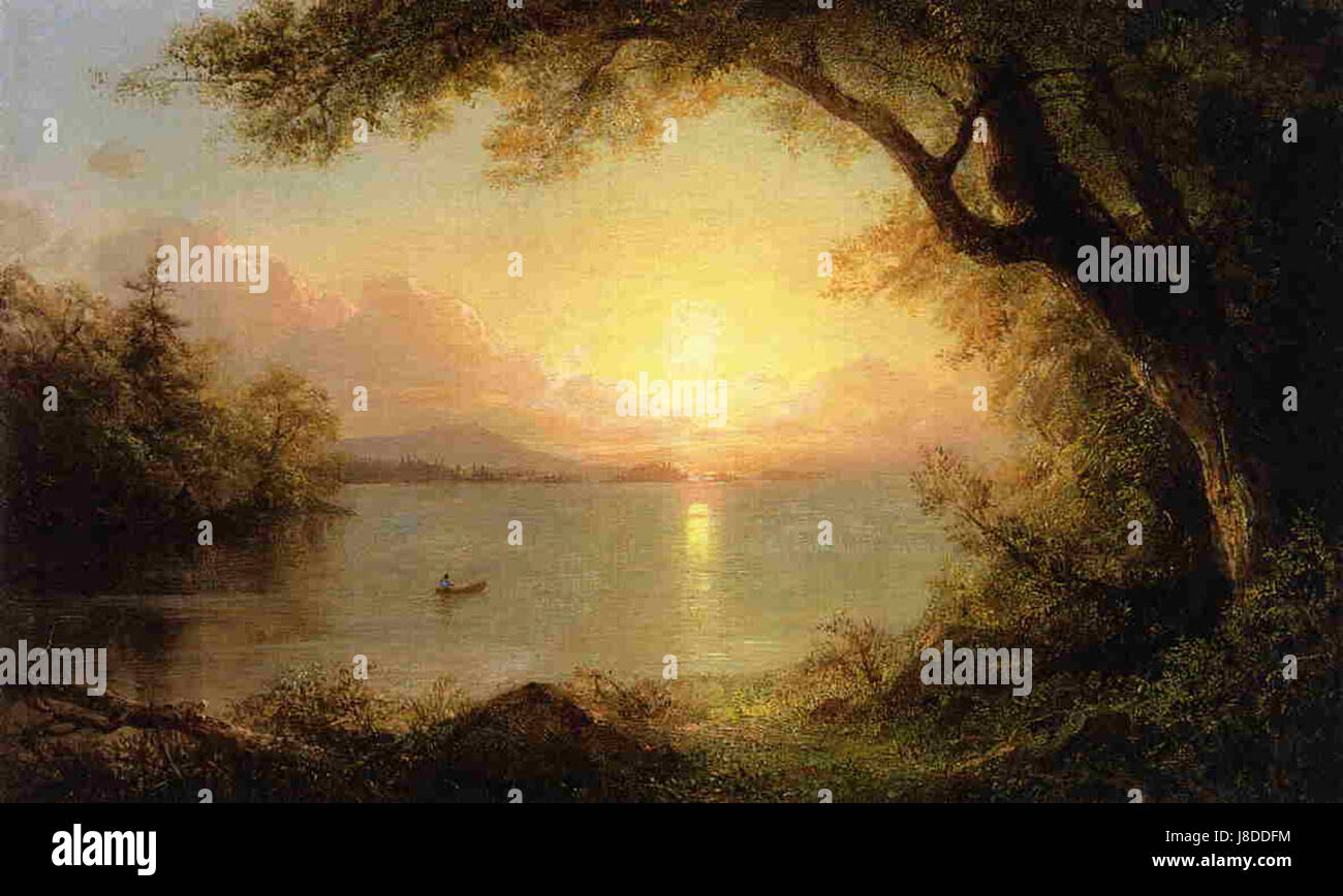 'Landscape in the Adirondacks' by Frederic Edwin Church showcases the ...