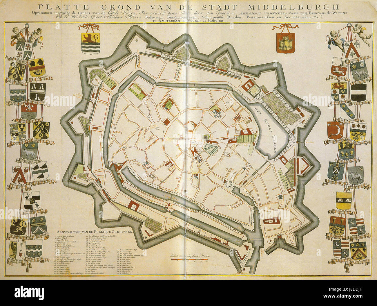 Middelburg 1739 by Covens & Mortier refers to a historical map or print ...