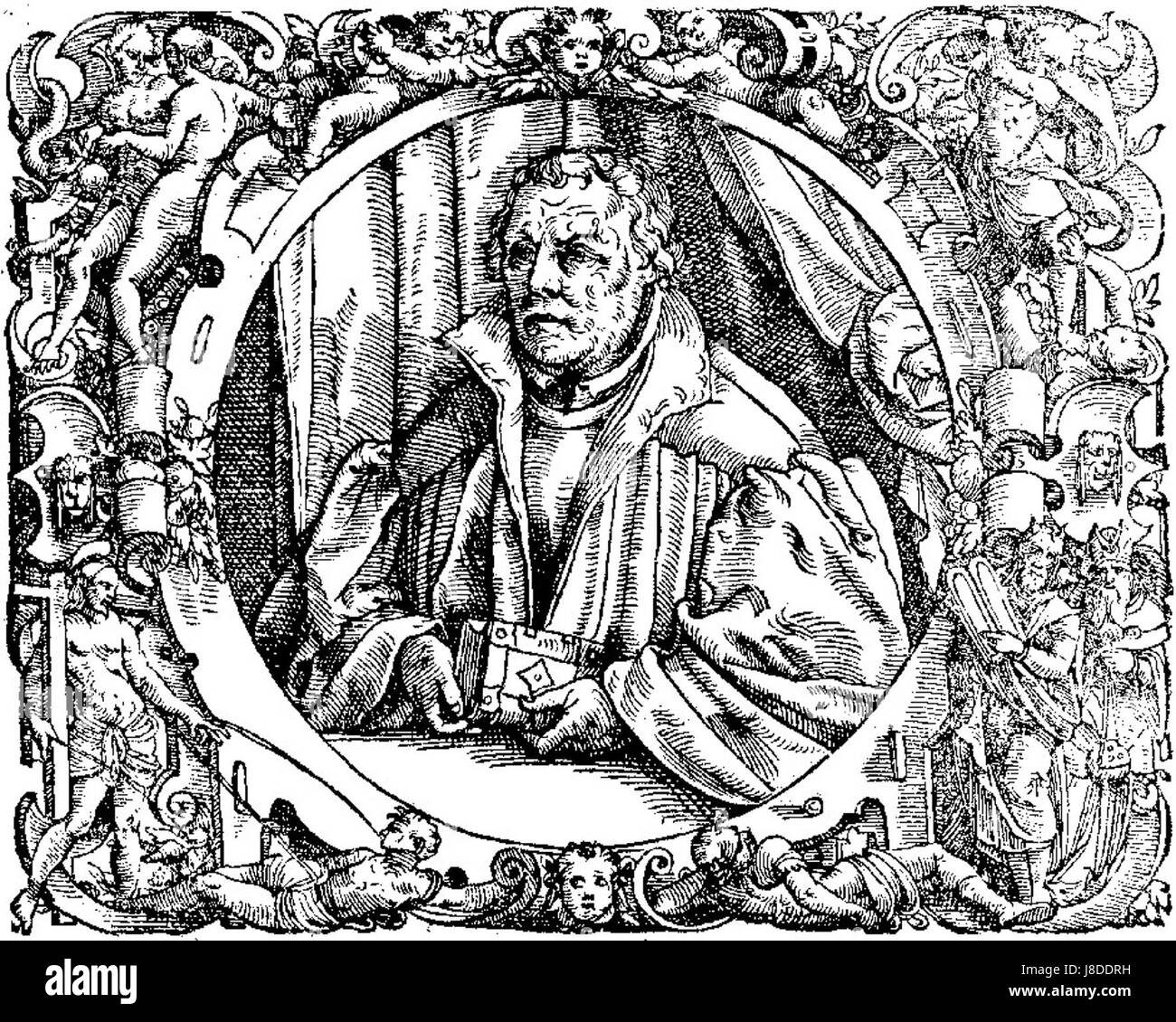 A print from 1603 depicting Martin Luther, a pivotal figure in the ...