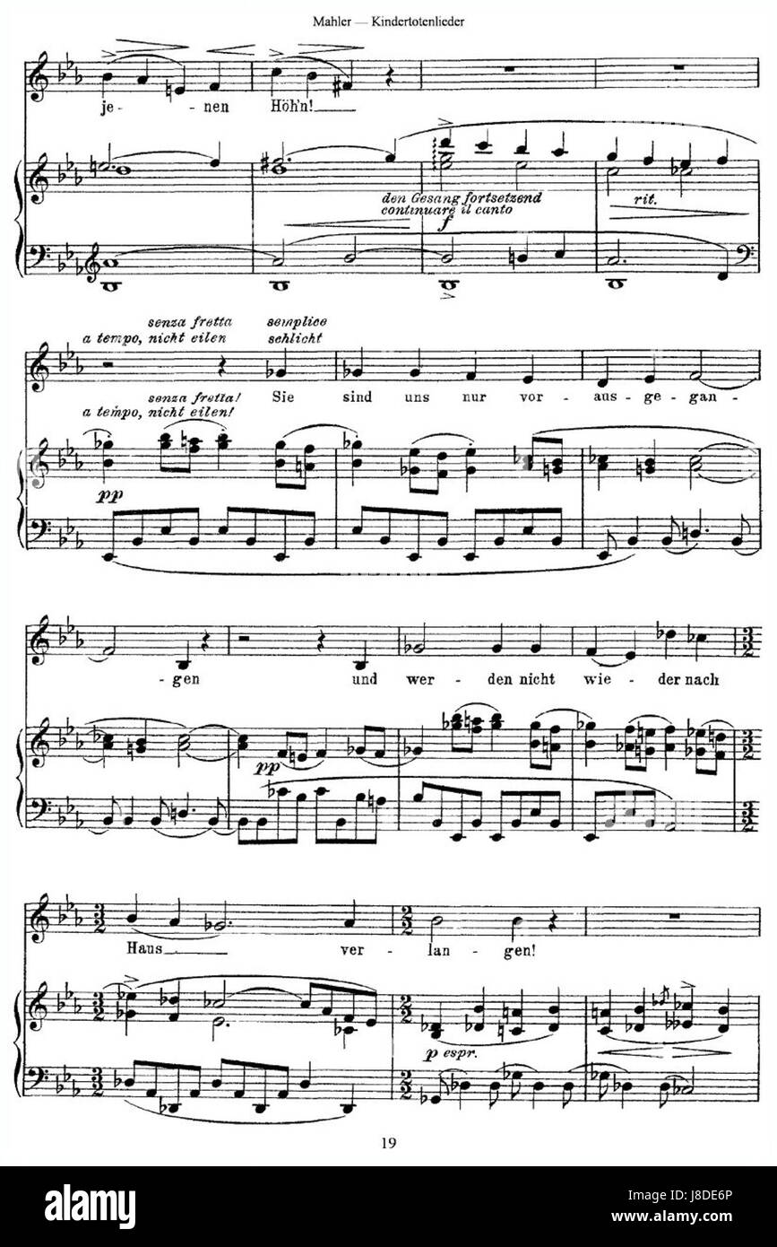 Mahler's Kindertotenlieder (Songs on the Death of Children) is a song ...